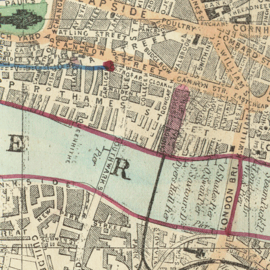 WHITBREAD'S MAP OF LONDON, c. 1871